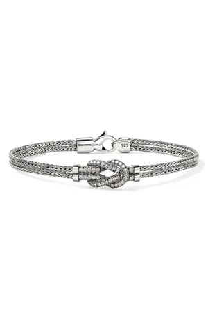John Hardy Diamond Love Knot Chain Bracelet - Silver