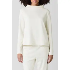 Eileen Fisher Funnel Neck Top - Bone