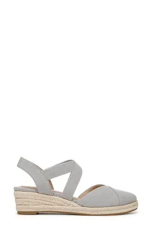 LIFESTRIDE Kimball Espadrille Slingback Wedges - Grey