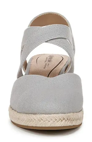 LIFESTRIDE Kimball Espadrille Slingback Wedges - Grey