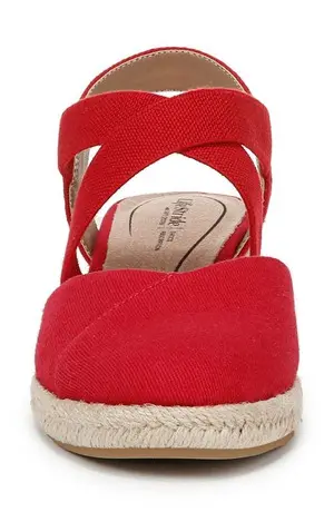 LIFESTRIDE Kimball Espadrille Slingback Wedges - Red