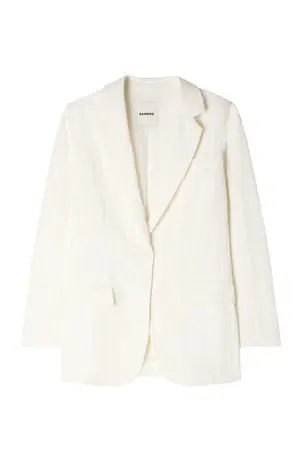 Sandro Sequinned Striped Suit Jacket - Ecru