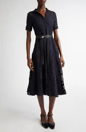 Max Mara Lambro Lace Knit Shirtdress