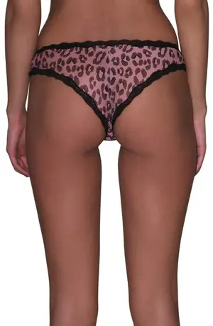 FLEUR DU MAL Printed Sheer Tulle Bikini Cut Briefs