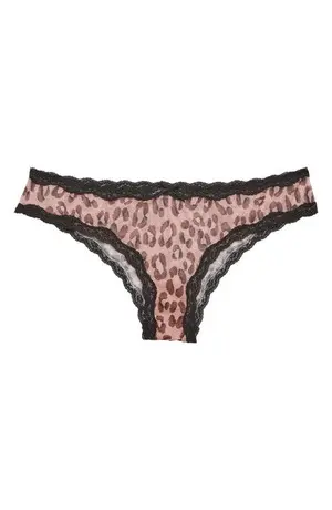 FLEUR DU MAL Printed Sheer Tulle Bikini Cut Briefs