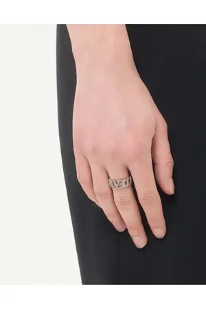 Valentino Garavani Vlogo Signature Metal Ring - Natural