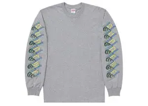 Supreme Strawberries Long Sleeve Tee Shirt - Heather Grey