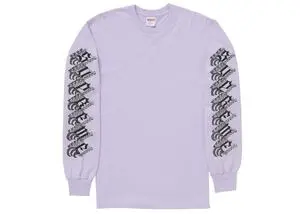 Supreme Strawberries Long Sleeve Tee Shirt Light Purple