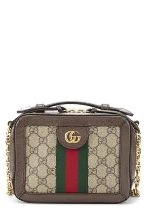 Gucci Gg Supreme Canvas Ophidia Top Handle Bag - Brown