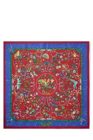 Hermès Multicolor 'pierres D'orient Et D'occident' Silk Scarf 90 - Red