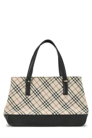 Burberry Check Jacquard Handbag - Beige