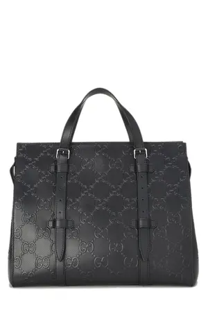 Gucci Embossed Gg Leather Tote