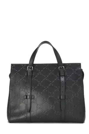 Gucci Embossed Gg Leather Tote
