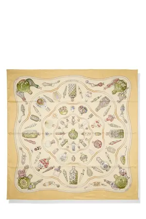 Hermès Multicolor 'qu'importe Le Flacon' Silk Scarf 90 - Yellow