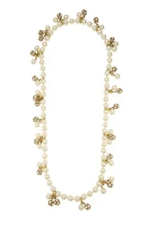 CHANEL Faux Pearl And Crystal Necklace