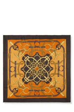 Hermès 'eperon D'or' Silk Scarf 90 Navy