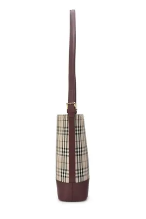 Burberry Check Jacquard Canvas Hobo