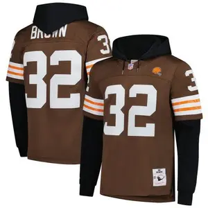Mitchell & Ness Jim Cleveland S Player Name & Number Hoodie Legacy Jersey - Brown