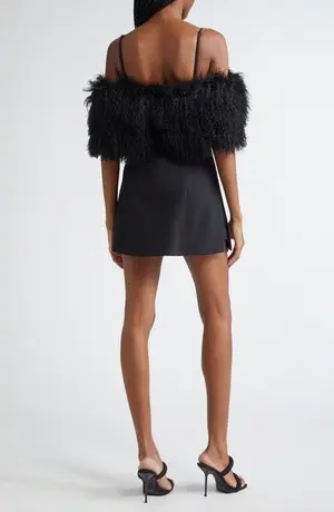 Alexander Wang Convertible Minidress With Shearling Stole