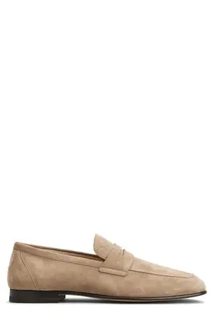 TOD'S Goatskin Suede Penny Loafer