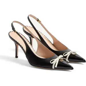 Valentino Garavani Valentino Garavani Bepointy Slingback Pumps Black/ Ivory