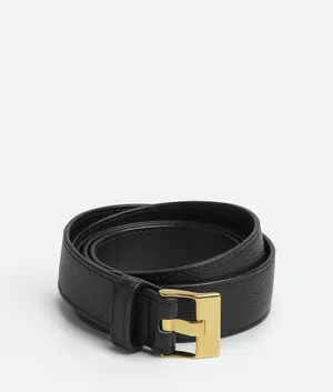 BOTTEGA  VENETA Bottega Veneta Calfskin Leather Long Belt - Black
