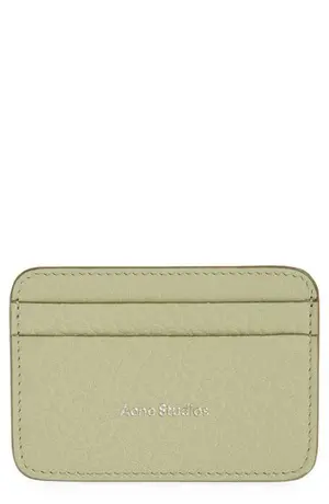 Acne Studios Aroundy Leather Card Holder - Sage Green/herb Green