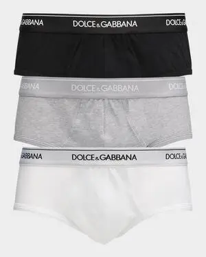 Dolce & Gabbana Apos;s Brando Jersey Stretch 3-pack Briefs - Black Pattern