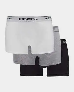 Dolce & Gabbana Men & Apos;s Jersey Stretch 3-pack Boxer Briefs Grey Pattern