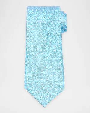 Stefano Ricci Geometric Print Silk Tie - Turquoise