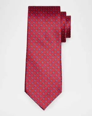 Stefano Ricci Stefano Ricci Geometric Silk Tie Red
