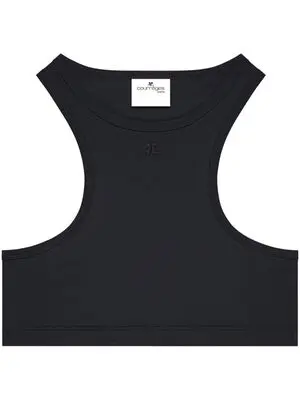 COURREGES Racerback Crop Top - Black