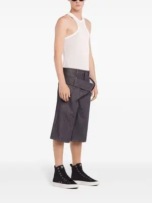 COURREGES Double-belted Denim Shorts