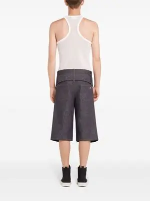 COURREGES Double-belted Denim Shorts