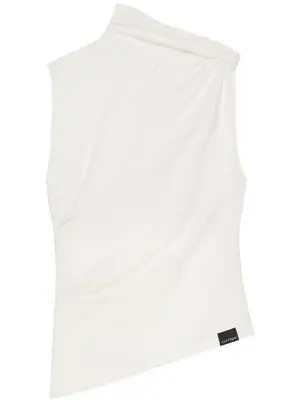COURREGES Draped Sleeveless Top - White