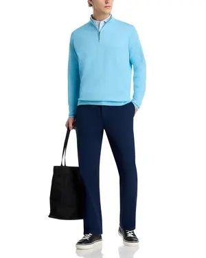 Peter Millar Crown Coolspun Cotton Quarter Zip Sweater - Seaport