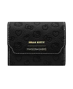 MAISON DE SABRE Hello Kitty Leather Trifold Wallet - Black