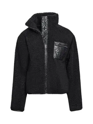 Carbon38 High Shine Sherpa Jacket - Black