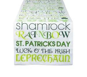 DESIGN IMPORTS St Patrick's Day Print Table Run Ner '14x72 - One-color