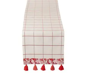 DESIGN IMPORTS Darling Windowpane Table Runner - One-color