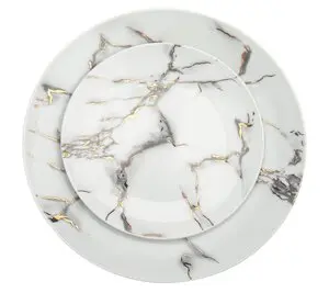 GODINGER Rayo Marble Porcelain 18-piece Dinnerware Set