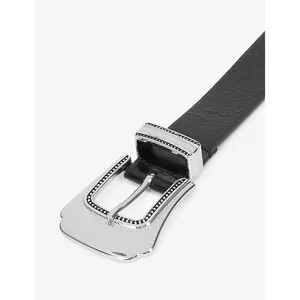 The Kooples Buckle-embellished Leather Belt - Black