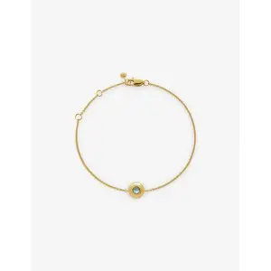 Monica Vinader March Birthstone Aquamarine Bracelet - Yellow Gold