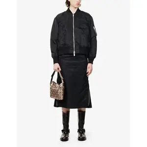 Sacai Padded Pleated Shell Midi Skirt