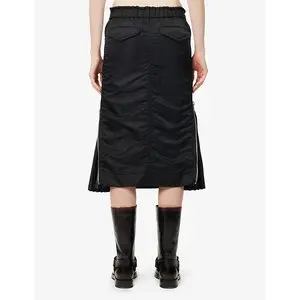 Sacai Padded Pleated Shell Midi Skirt