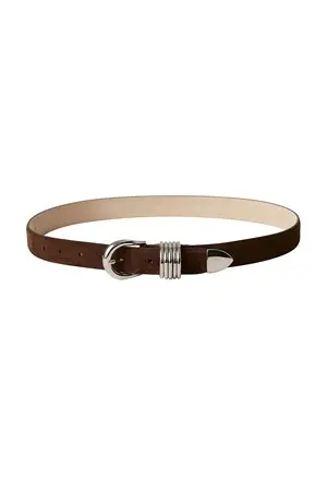 DEHANCHE DEHANCHE Hollyhock Suede Belt Chocolate & Silver