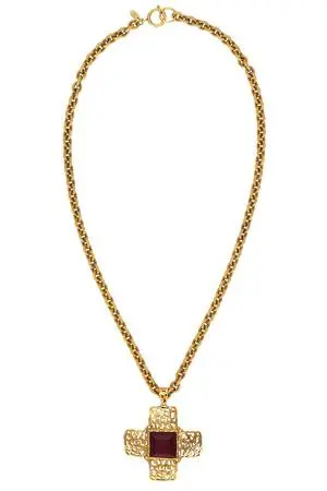 Chanel 1987 Gripoix Cross Necklace