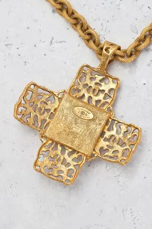 Chanel 1987 Gripoix Cross Necklace