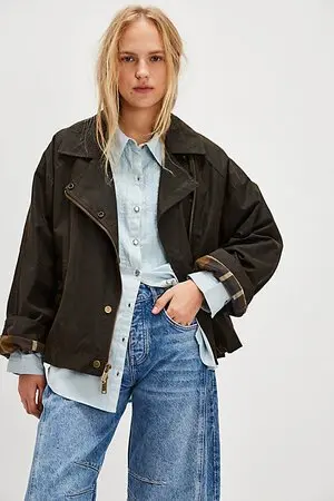 Free People We The Free Bibi Swing Wax Jacket
