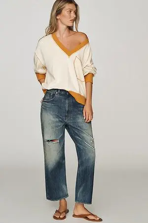 PILCRO Montana Pocket Knit Top - Ivory Pattern